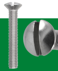 DIN 964 Stainless Steel Slotted Raised Countersunk (Oval) Head Machine Screws – Supreme Screws ...